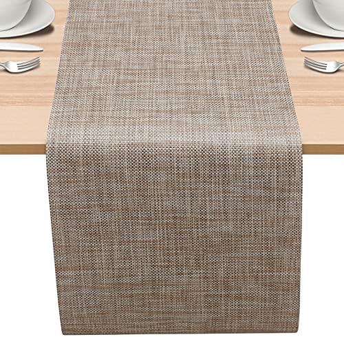 Amazon.com: KINBOSD 12 x 63 Inch Woven Vinyl Table Runner, Outdoor ...