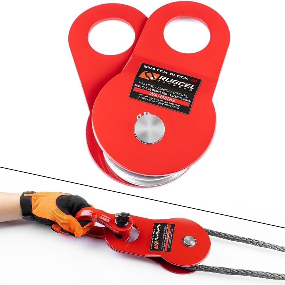 Amazon.com: VEVOR 2 Ton Snatch Block with Swivel Hook, 3" Sheave 3/8 ...