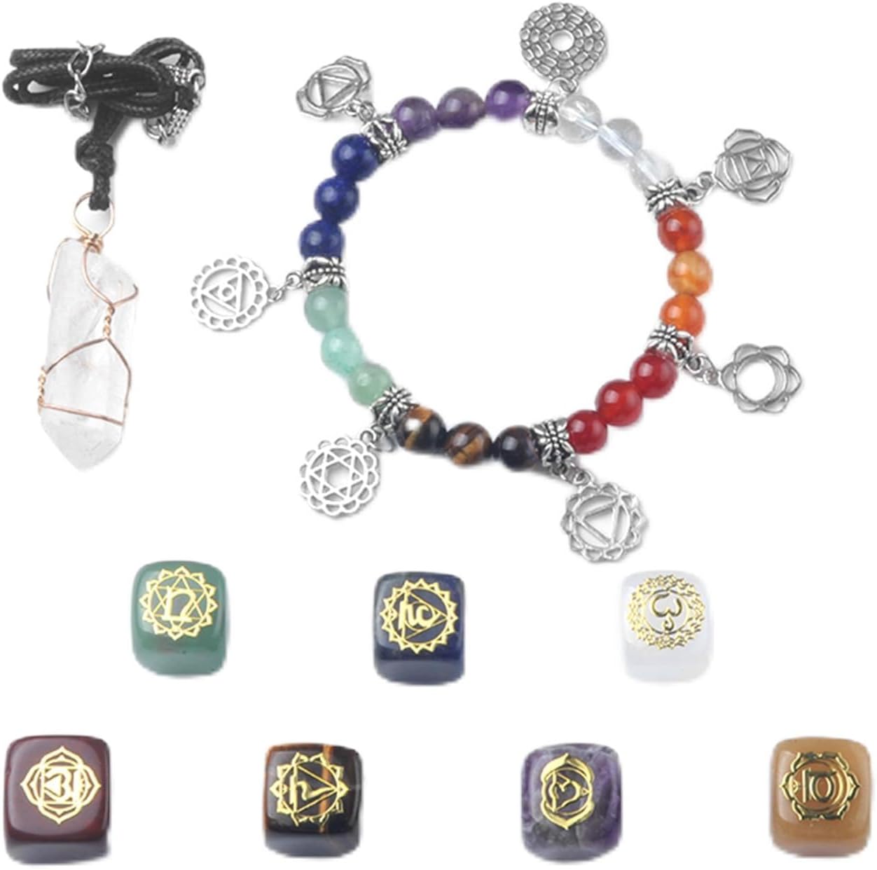 Amazon.com: Chakra Healing Crystals Set, Beginner Meditation Yoga ...