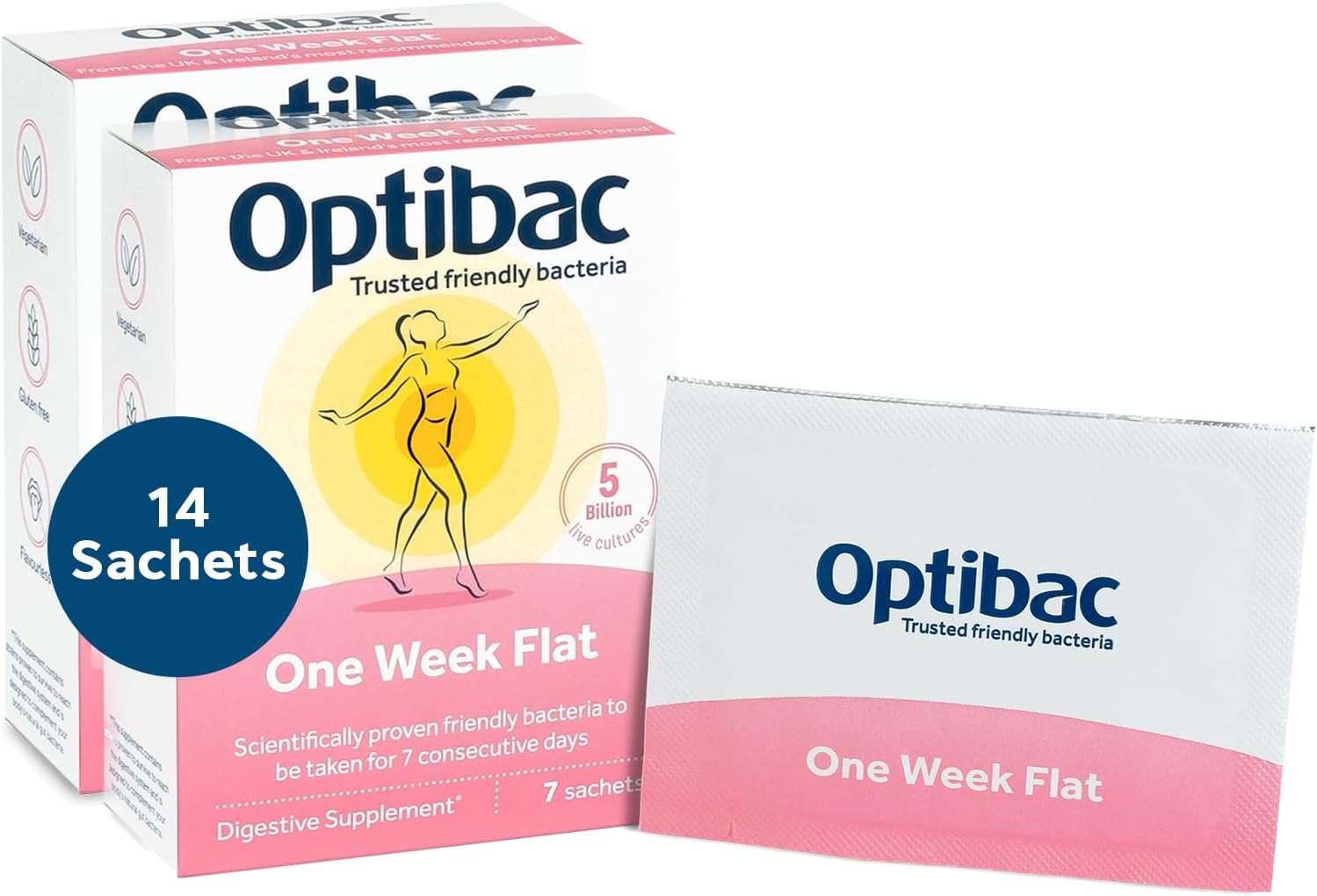 Optibac Probiotics One Week Flat - Vegan Digestive Probiotic Supplement ...