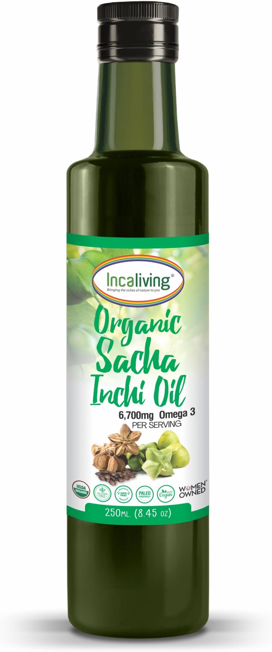 Amazon.com: Flora - Sacha Inchi Certified Organic Oil - Cold-Pressed ...