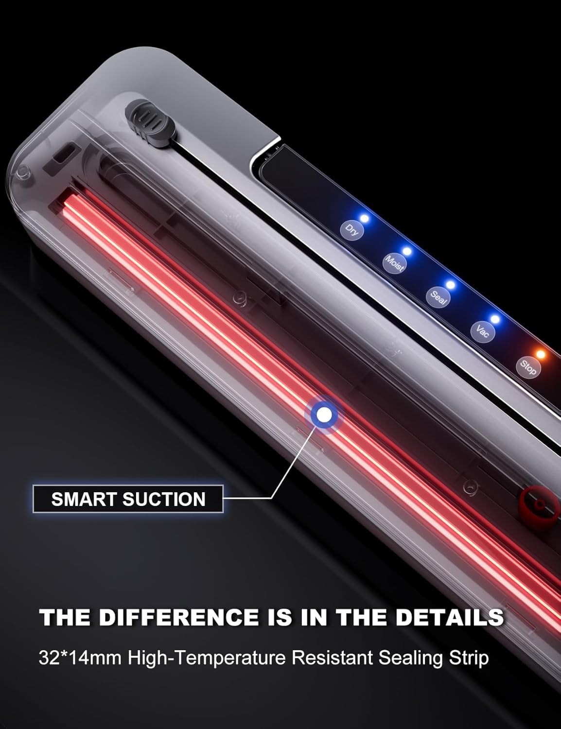 Snapklik.com : Vacuum Sealer Machine,75KPa Suction Power Food Vacuum Saver