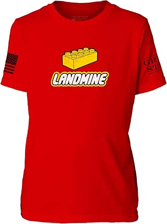 Amazon.com: Grunt Style Landmine Unisex Youth T-Shirt (Red, Small ...