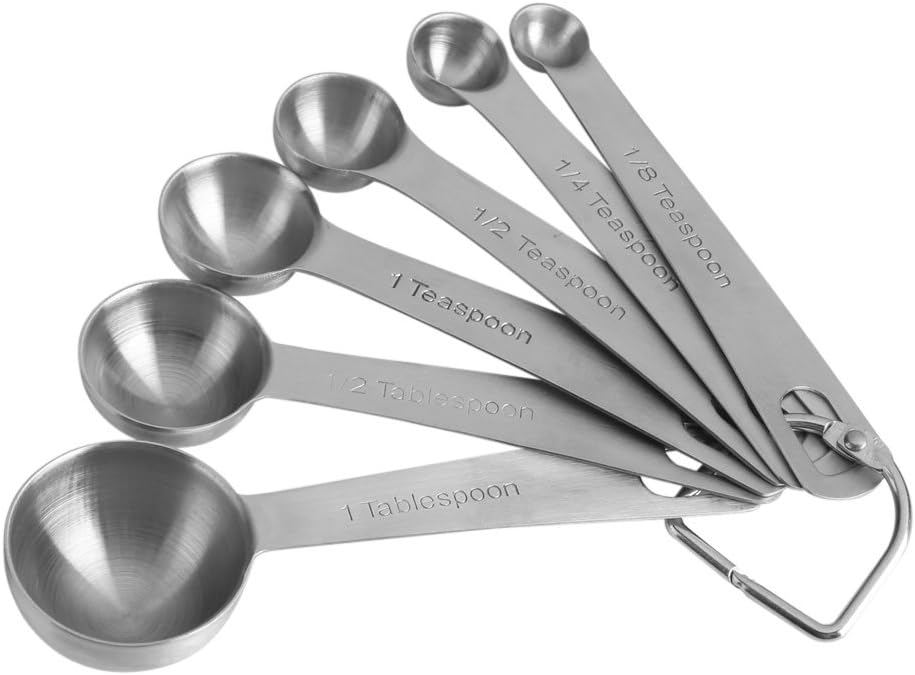 Amazon.com: Tyenaza Measuring Spoons, 1/8-tsp, 1/4-tsp, 1/2-tsp, 1-TSP ...