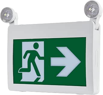 ENJVVS Running Man Exit Sign with Emergency Lights, 120-Minute LED ...