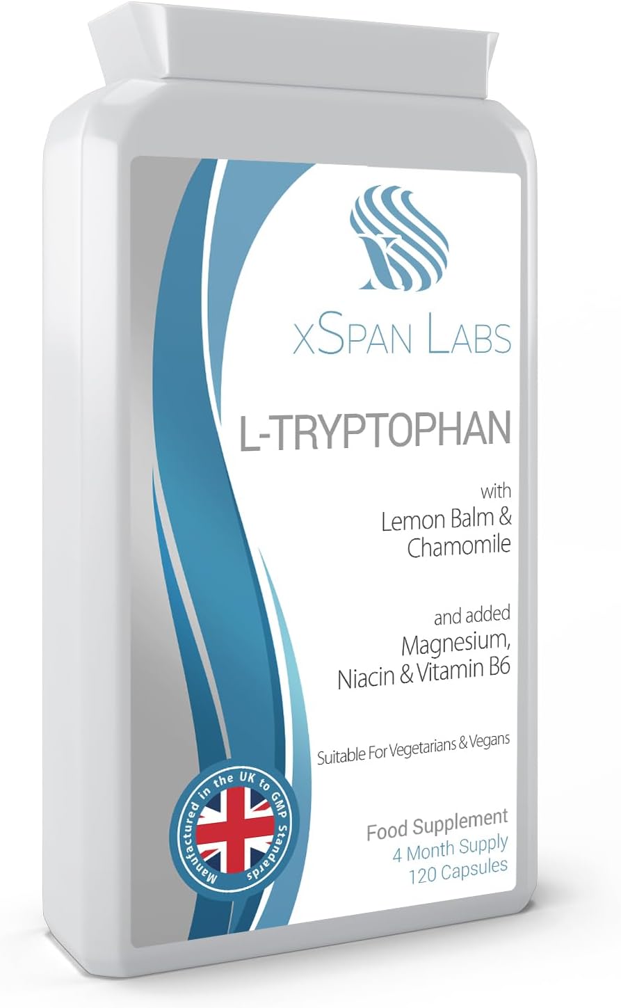 L-Tryptophan Sleep Complex with Lemon Balm & Chamomile, Enhanced with ...
