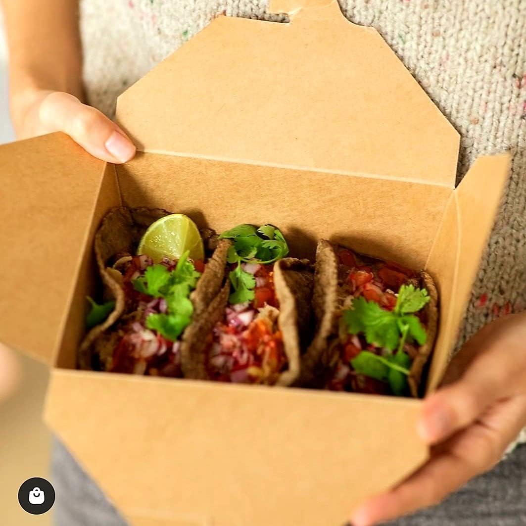 Kraft Disposable Carry Containers -100% Biodegradable and Compostable ...