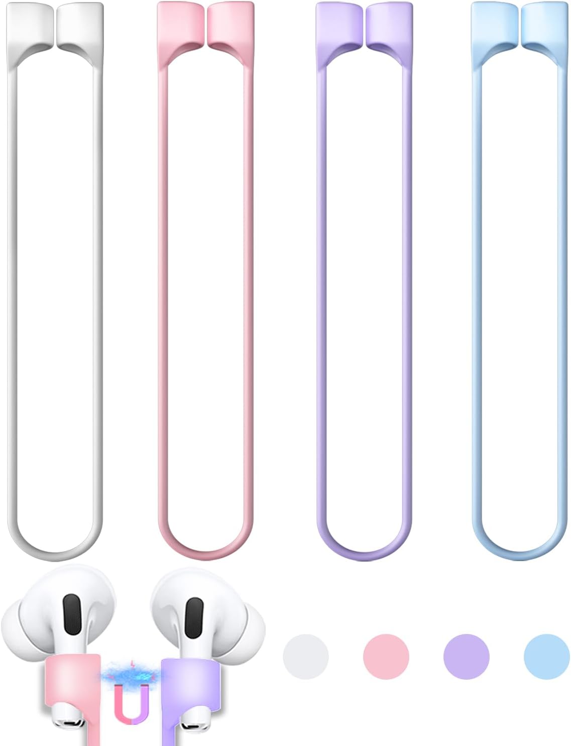 Amazon.com: 4 Pack Ultra Strong Magnetic AirPod Pro Straps, Anti-Lost ...