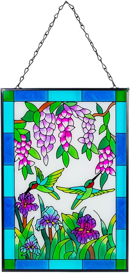 Amazon.com: WANFSOWO Stained Glass Window Hangings 11" Glass ...