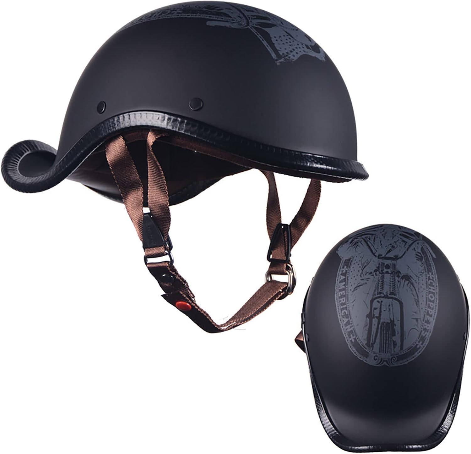 Amazon.com: Motorcycle Retro Half Helmet, Vintage German Half Face ...