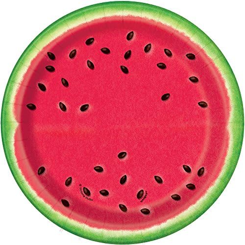 Amazon.com: Unique Industries Summer Watermelon Dessert Plates, 8ct, 6. ...