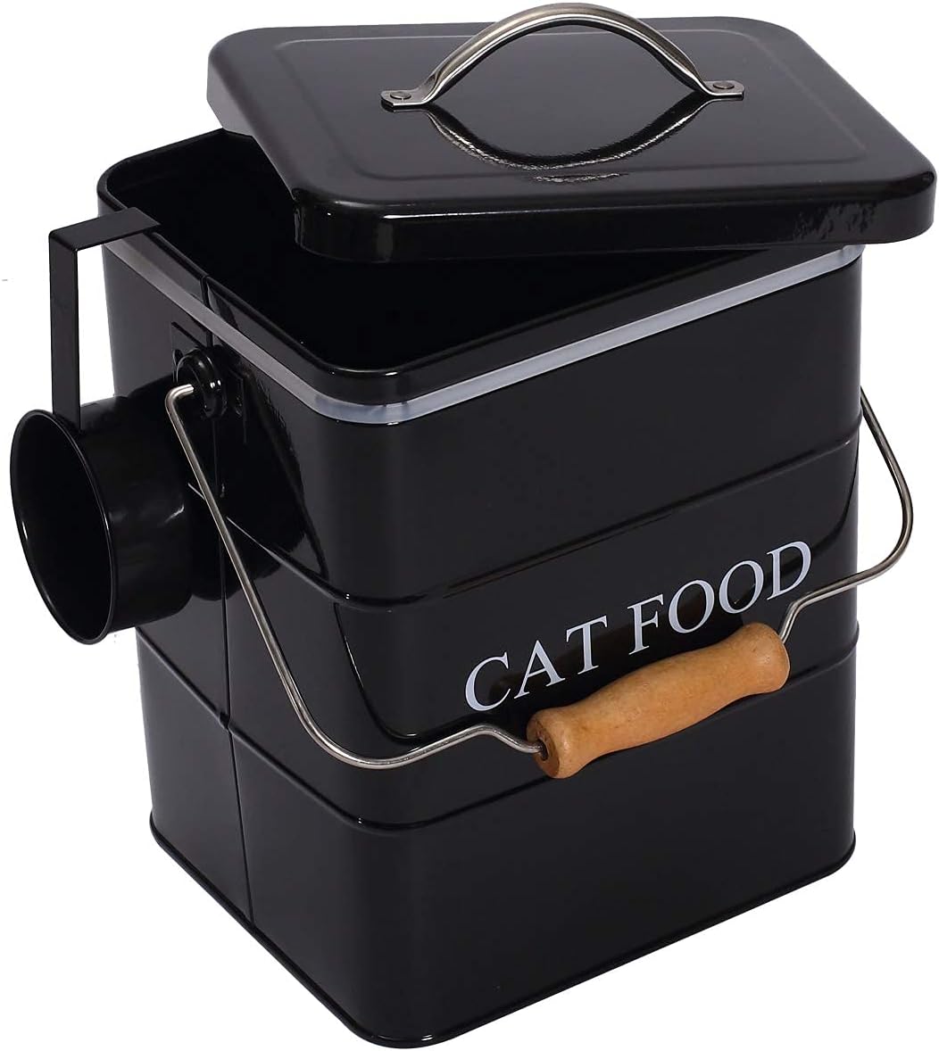 Amazon.com: Cat Food Treat Storage Container with lid scoop included ...