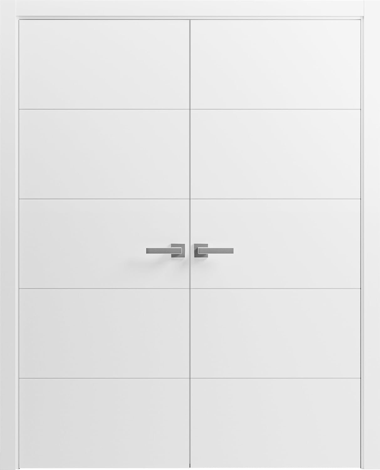 Solid Interior French Double Doors 48 x 84 inches | Planum 0770 Painted ...