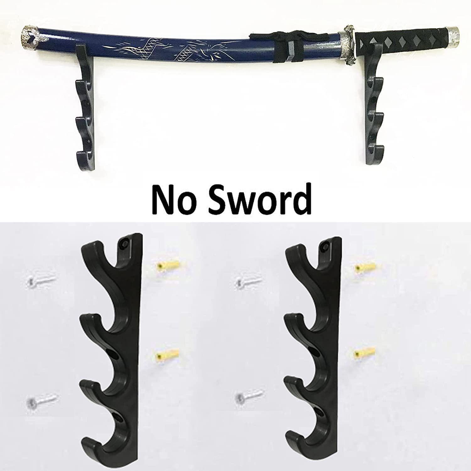 Snapklik.com : Four-Layer Wall-Mounted Sword Stand, Sword Hook Sword ...