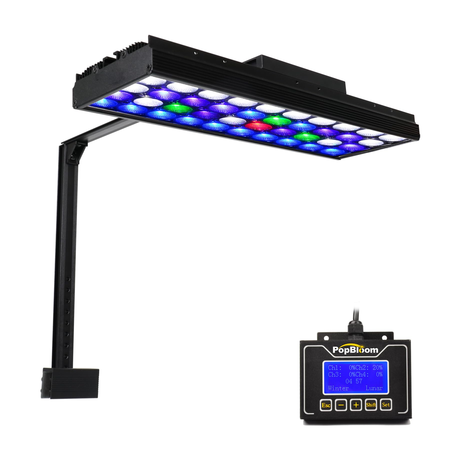 Amazon.com: PopBloom T30 Timer Control Dimmable LED Aquarium Light Full ...