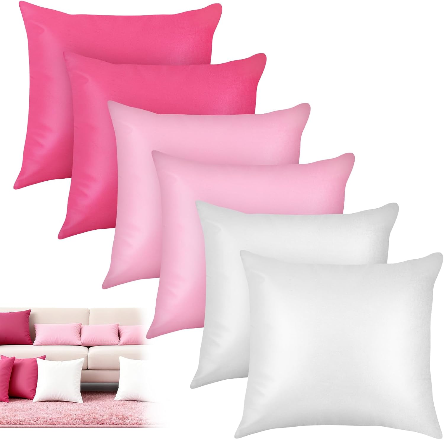 Amazon.com: 6 Pcs Solid Velvet Throw Pillow Covers 18" x 18" Decorative ...