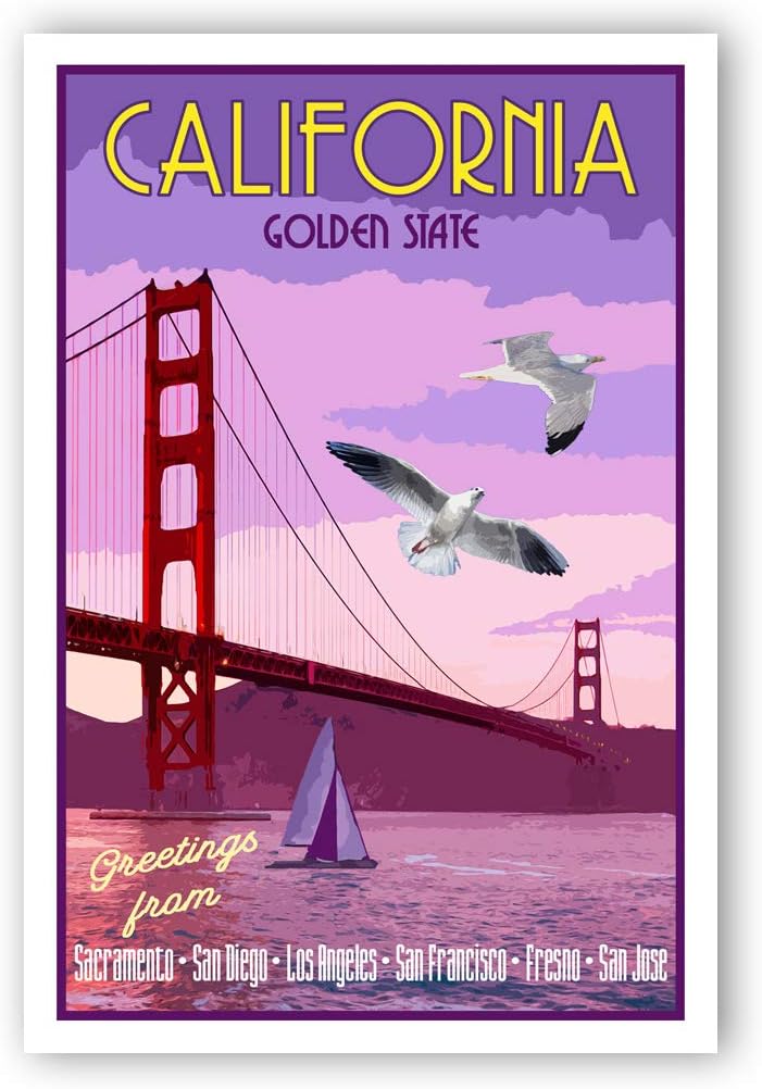 Amazon.com : CALIFORNIA STATE MAP postcard set of 20 identical ...