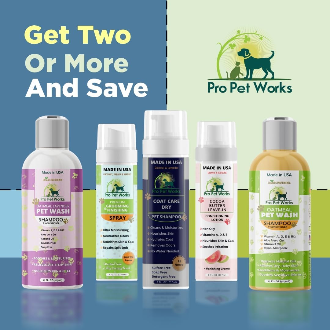 Pro Pet Works Champú y acondicionador orgánico para perros de avena 5 ...