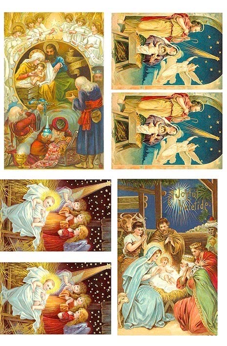 Amazon.com: Rice Paper for Decoupage A4 MERRY CHRISTMAS (Nativity ...
