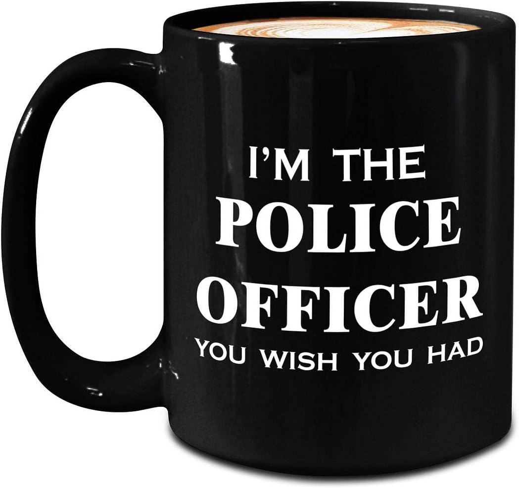 Amazon.com: Im the Police Officer Mug - Large 15oz Black Ceramic Coffee ...