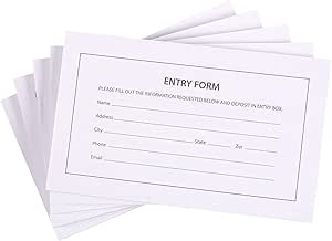 Juvale 500 Entry Forms - 5 Pads with 100 Sheets Each - Contest, Raffle ...