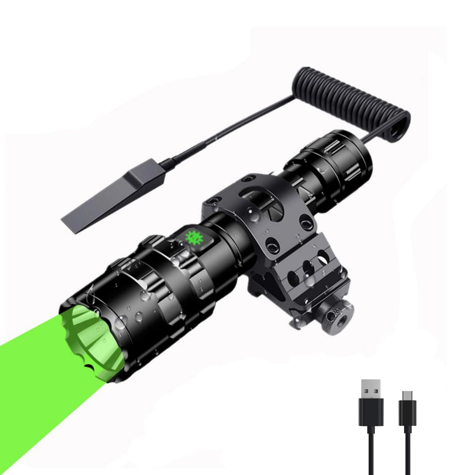 Snapklik.com : WINDFIRE Green LED Flashlight, USB Rechargeable Green ...