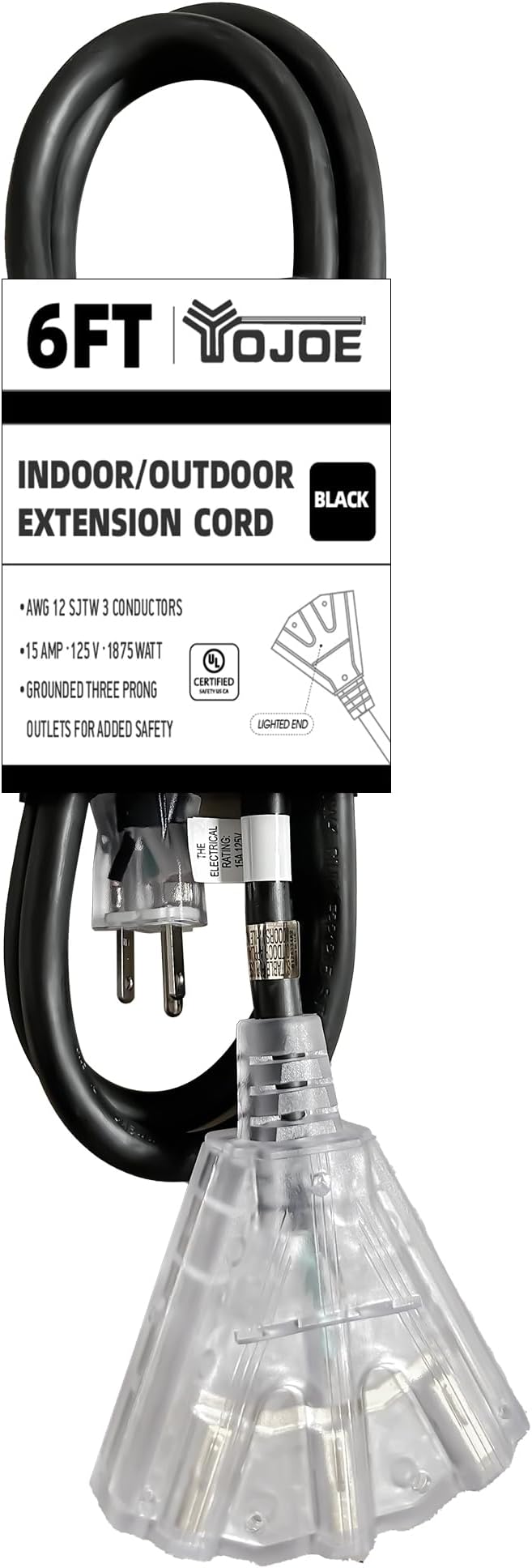 Amazon.com: 14/3 Gauge Heavy Duty Outdoor Extension Cord 6 FT, 90 ...