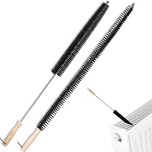 Pack of 2 Radiator Brush, Radiator Brush Wooden Handle, with Wood ...