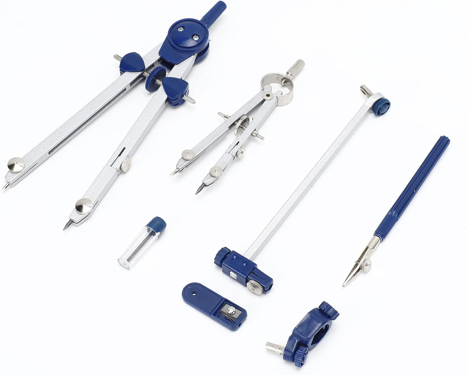 Buy 7 Pieces Math Compass and Protractors Set Professional Metal ...