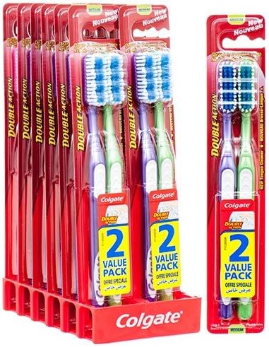 Amazon.com : Colgate Toothbrush 2Ct Double Action Medium Pack (3 ...