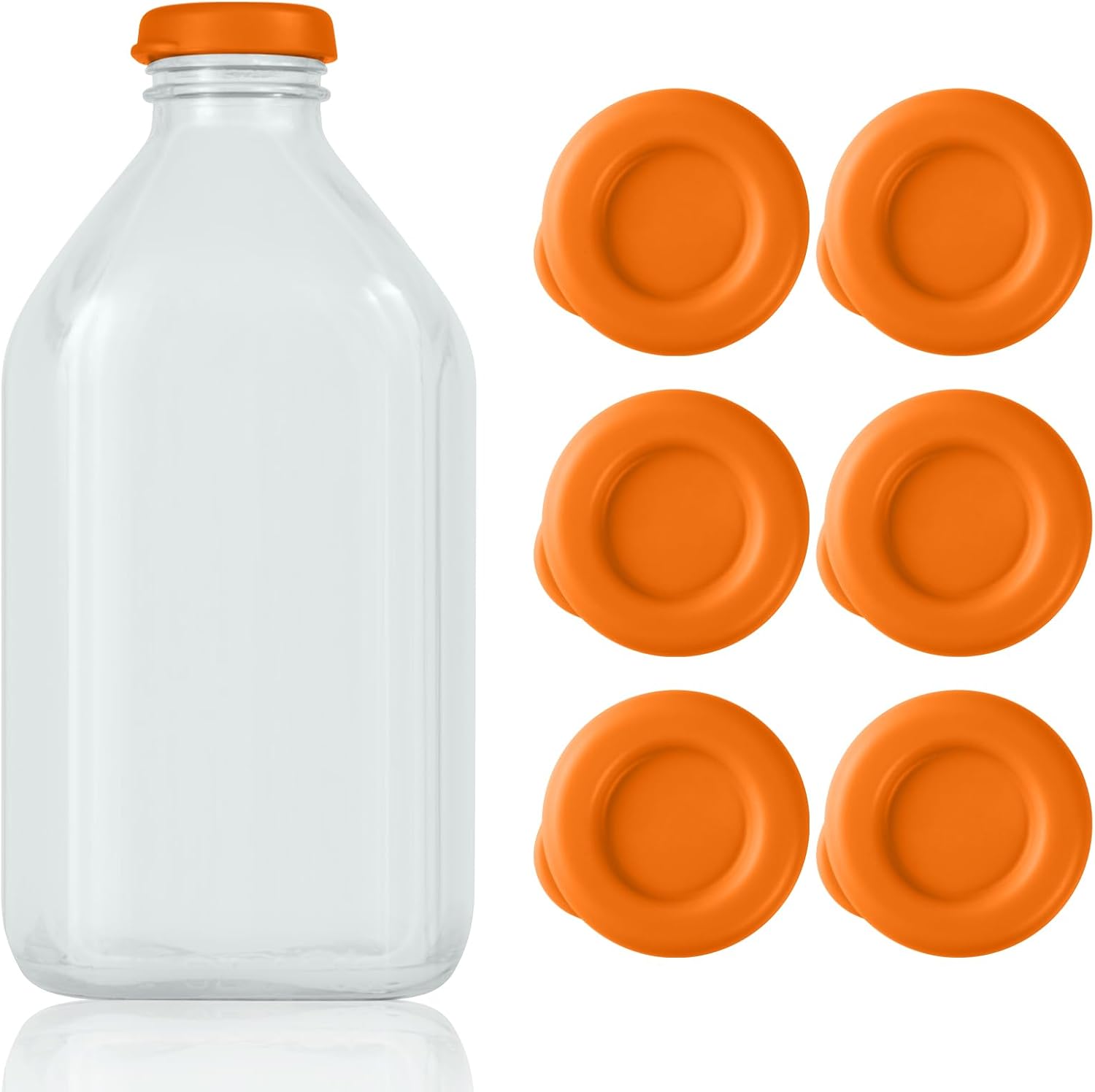 Amazon.com: GAWBYET Silicone Milk Bottle Caps,48mm Diameter Glass Jug ...
