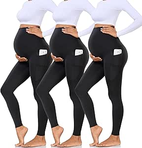 Amazon.com: Hi Clasmix Buttery Soft Maternity Leggings Over The Belly ...