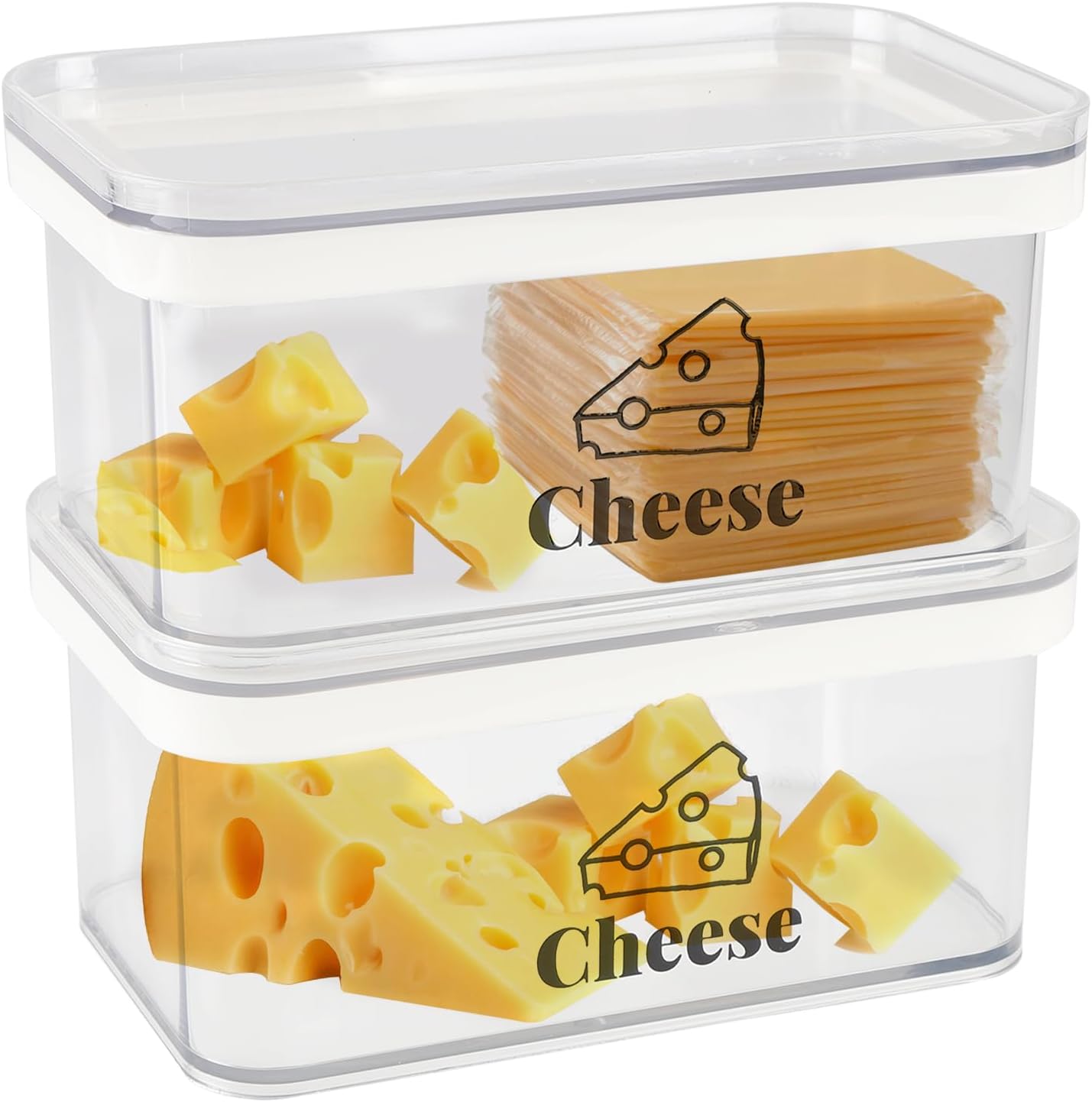 Amazon.com: Yomjarl Cheese Container for Refrigerator 2 Pack,Shredded ...