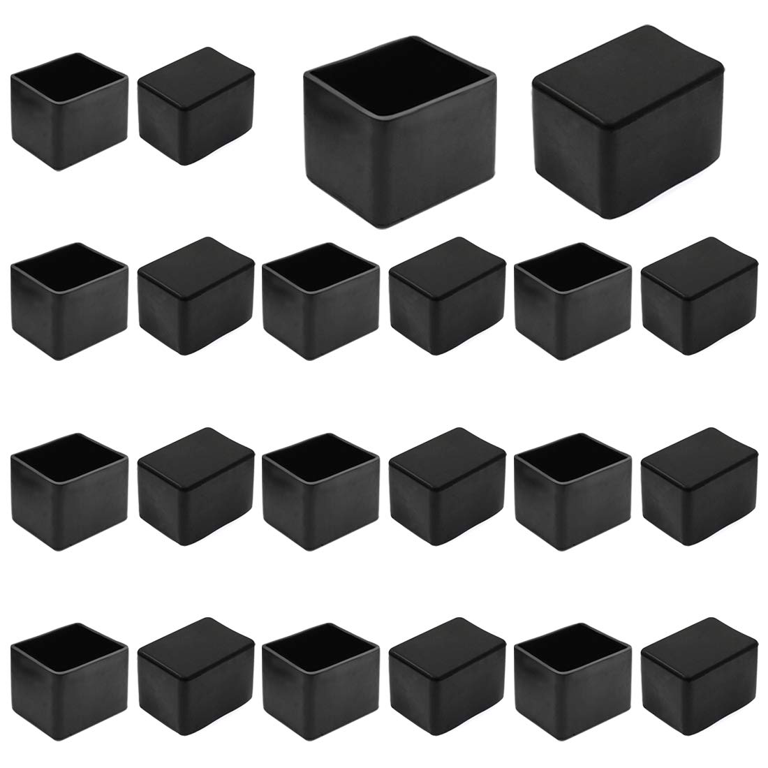 Snapklik.com : 20pcs Rectangle Chair Leg Caps, 1.5" X 1" / 38 X 25 Mm ...