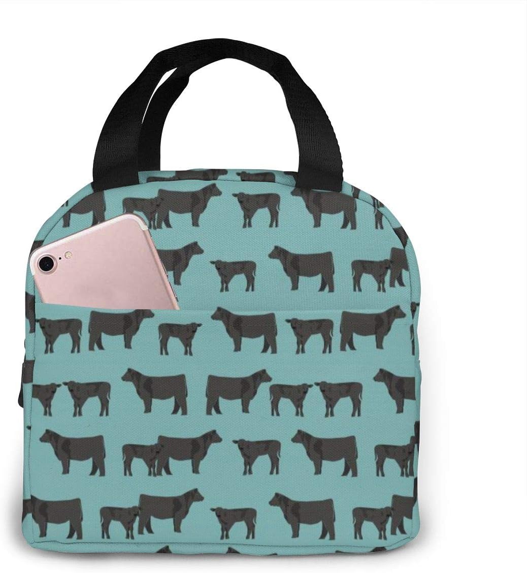 Amazon.com: MSGUIDE Black Angus Cattle Cow Insulated Lunch Bag ...