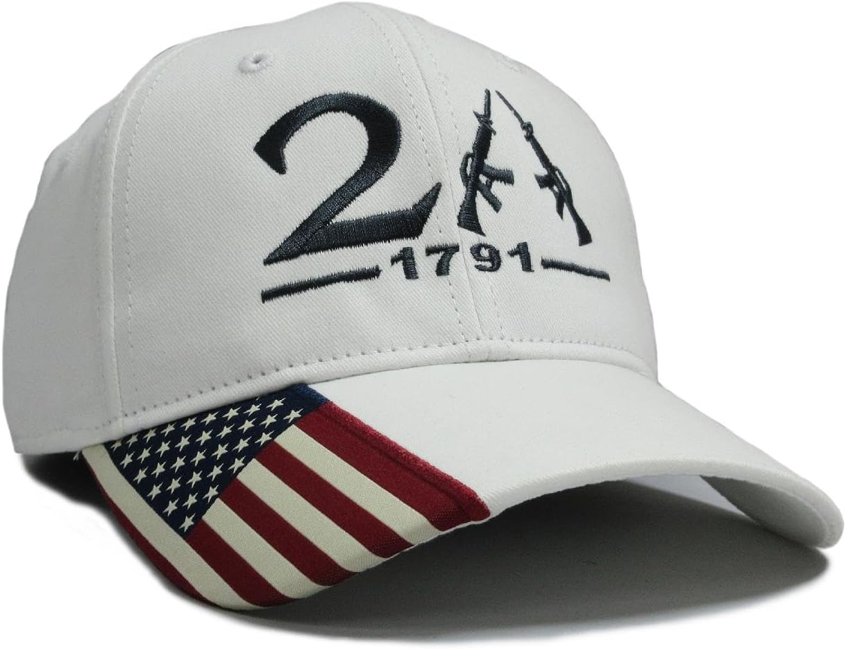 Military imagine 2nd Amendment 1791 AR-15 2A Style White Color Hat Cap ...