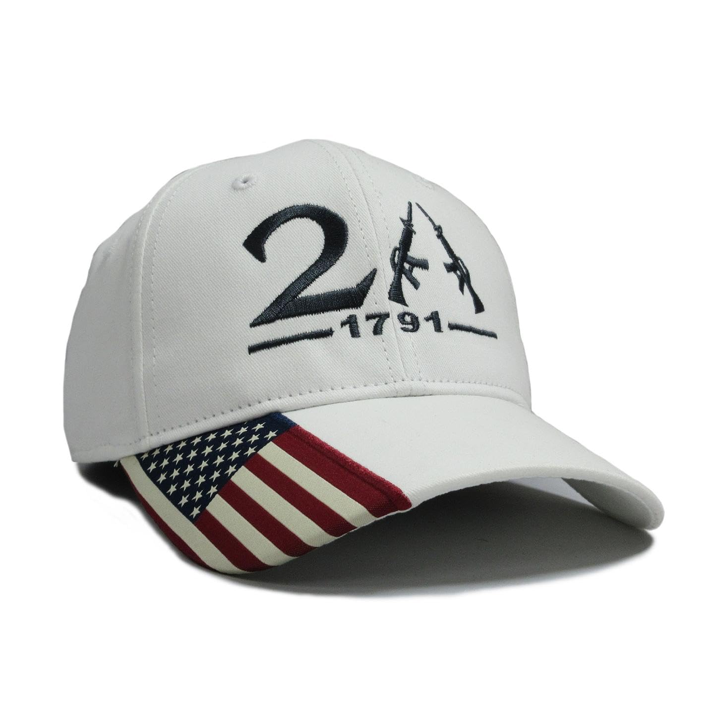 Military imagine 2nd Amendment 1791 AR-15 2A Style White Color Hat Cap ...