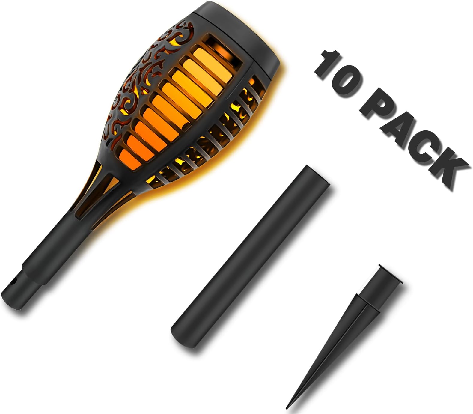 6Stück Solarlampen für Außen Garten, Solar Fackeln für Außen Flackernd ...