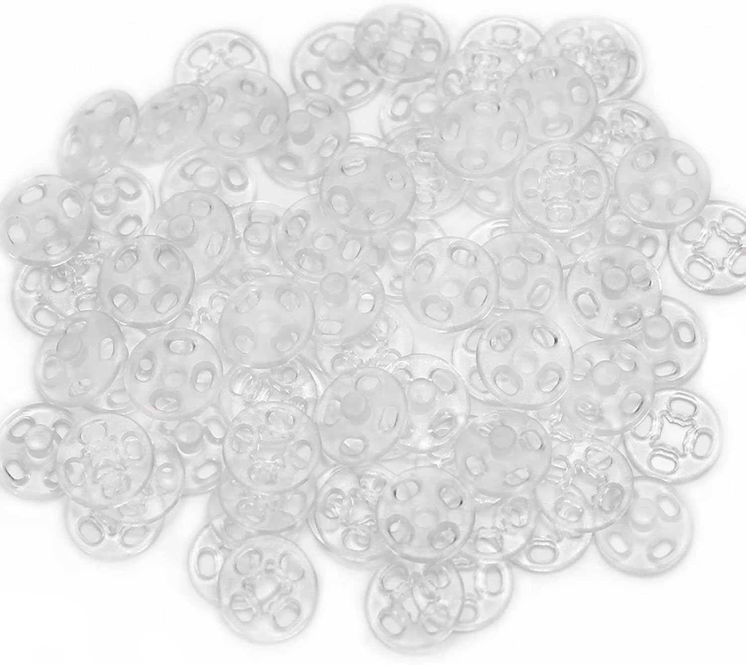 Flying Horse66 120 Sets Plastic Sew on Snap Fasteners, Transparent ...