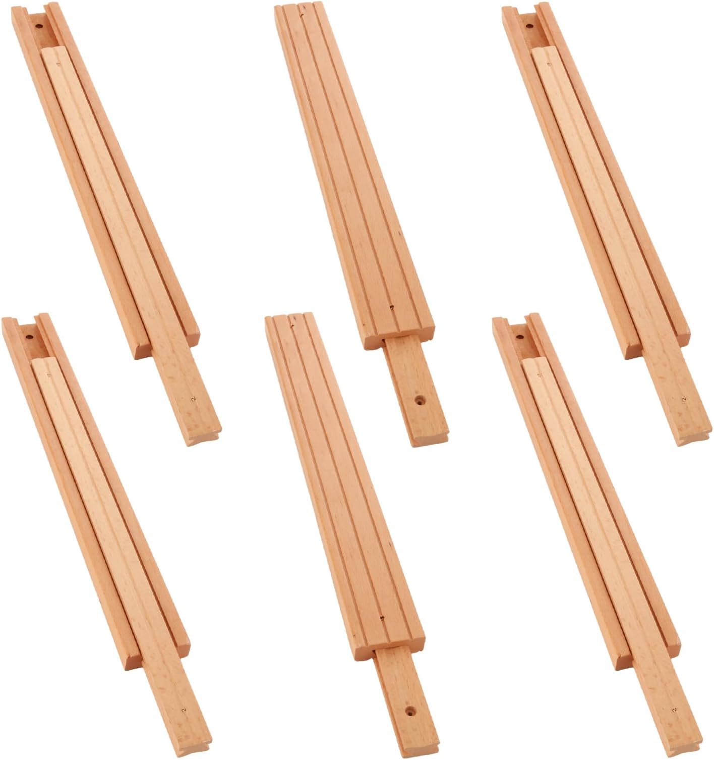 MUXHEL 6 Pcs 16 Inch Wood Drawer Slides, Wax Coated Wooden Drawer ...