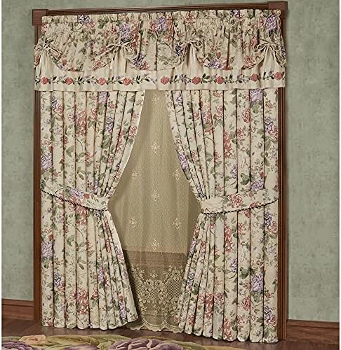 Amazon.com: Touch of Class Meadow Collection - Floral Tie-up Valance ...