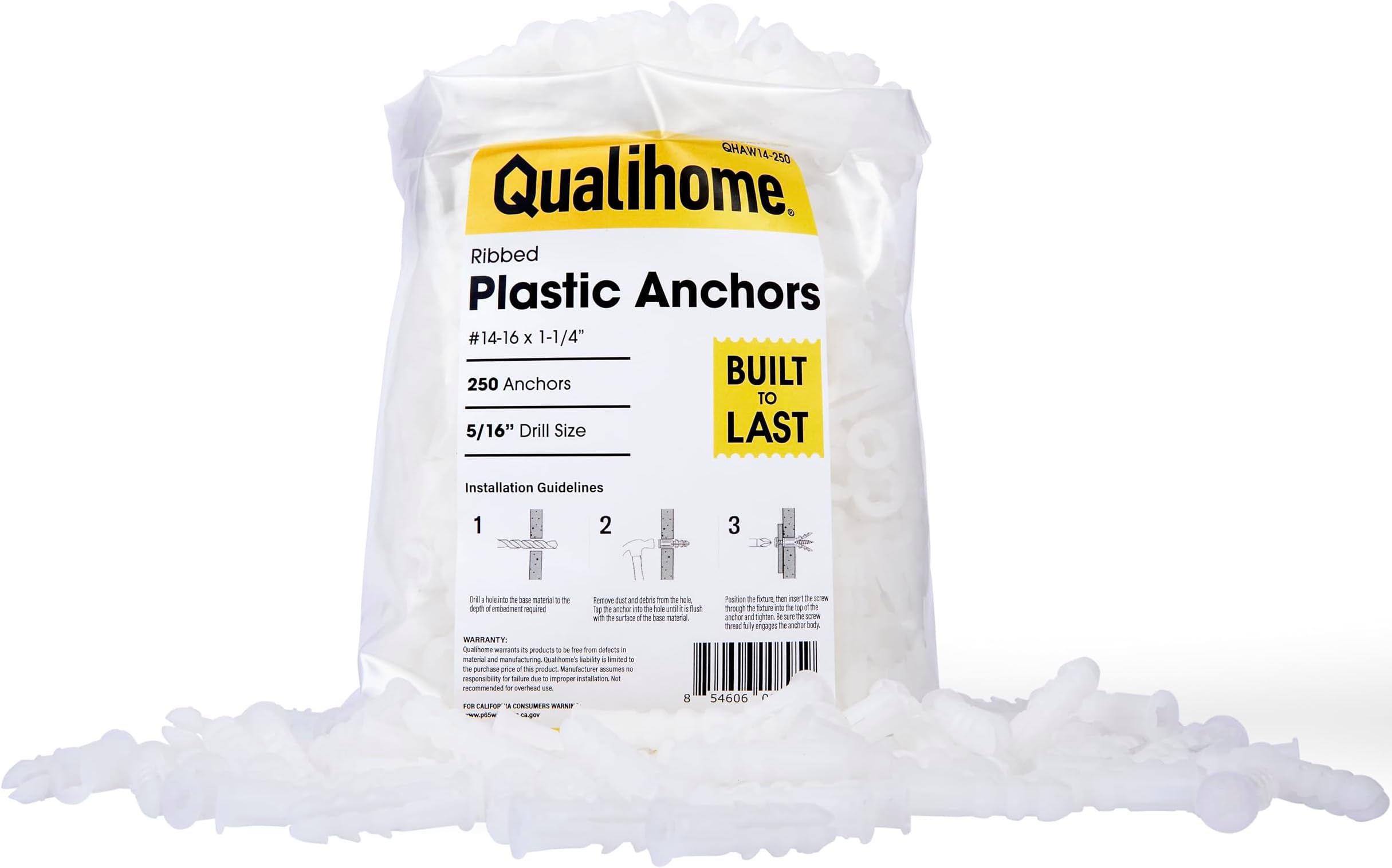 Amazon.com: The Hillman Group 370337 Blue Conical Plastic Anchor, 8-10 ...