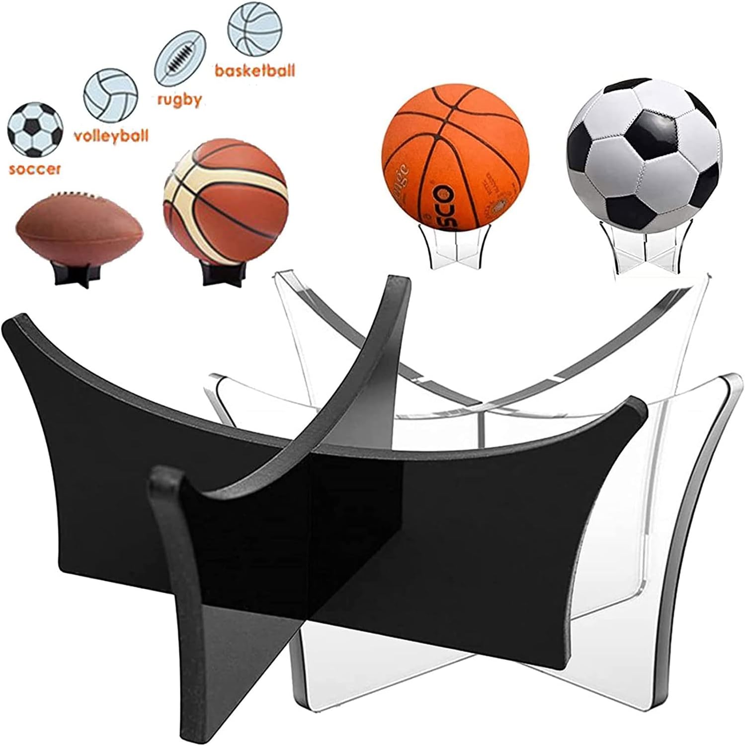 通用 2 Pcs Football Display Stand Ball Display Stand Acrylic Football ...