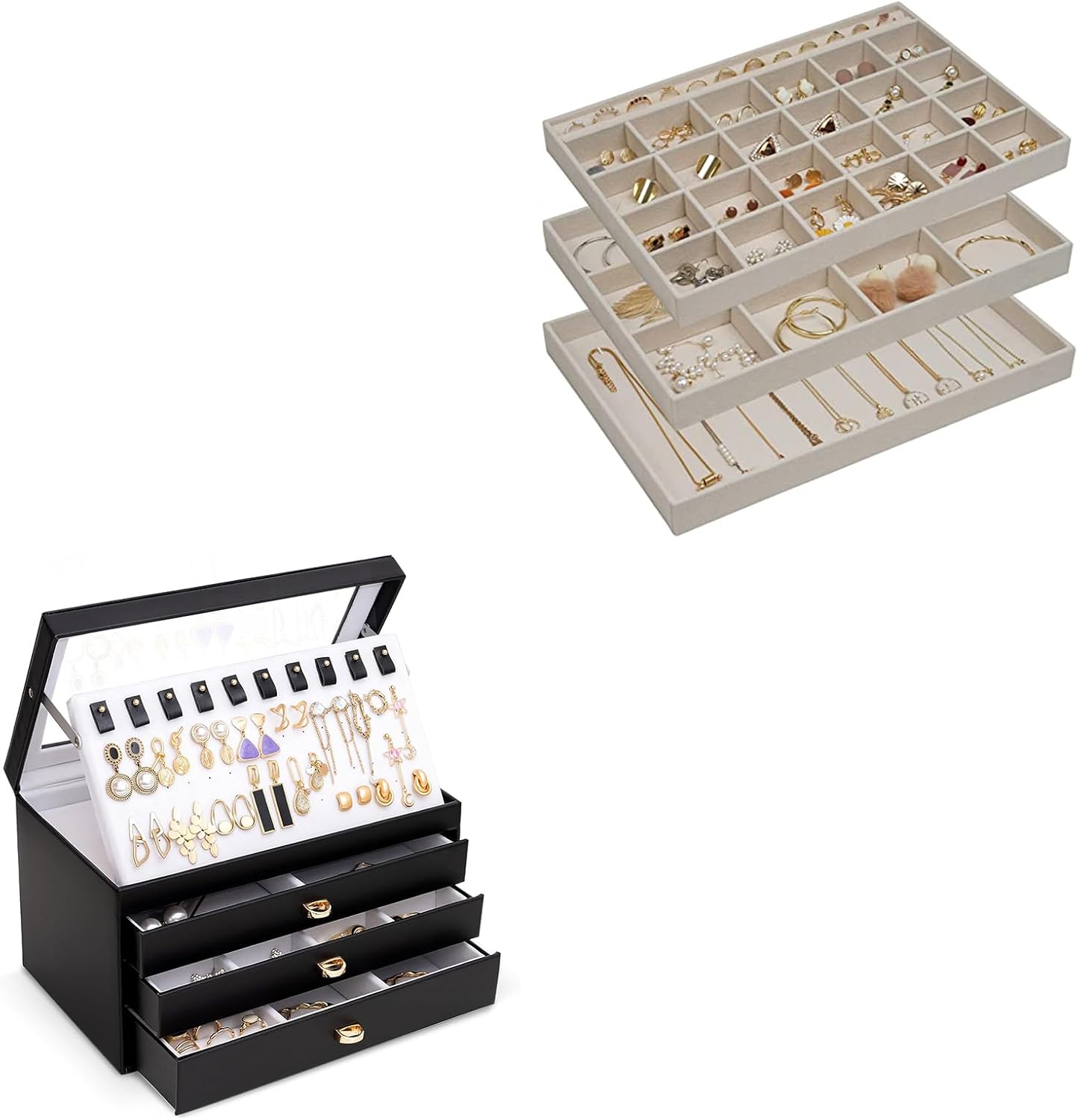 Amazon.com: ProCase Set of 3 Stackable Jewelry Trays Bundle with 4 ...