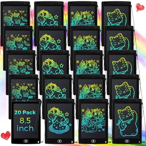20 Pack LCD Writing Board for Kids, 8.5 Inches Doodle Board Colorful ...