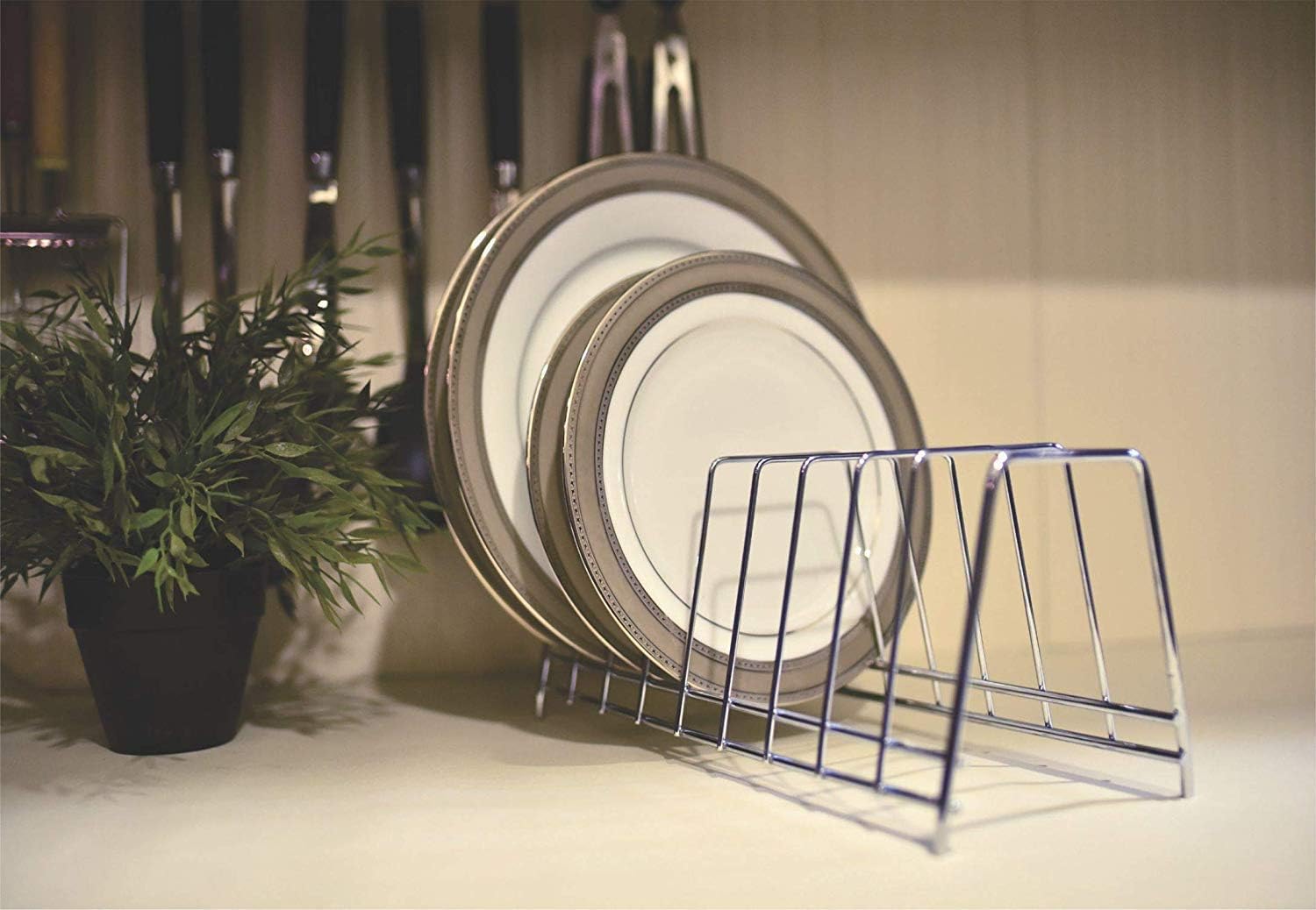Namani Stainless Steel 9 Section Plate Rack Stand | Thali Rack | Dish ...