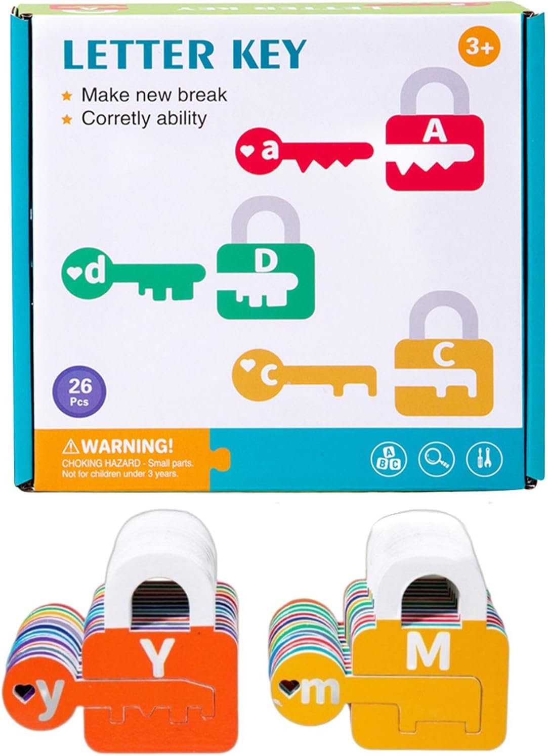 Sirseon Kids Learning Locks with Keys | Number Counting Wood Matching ...