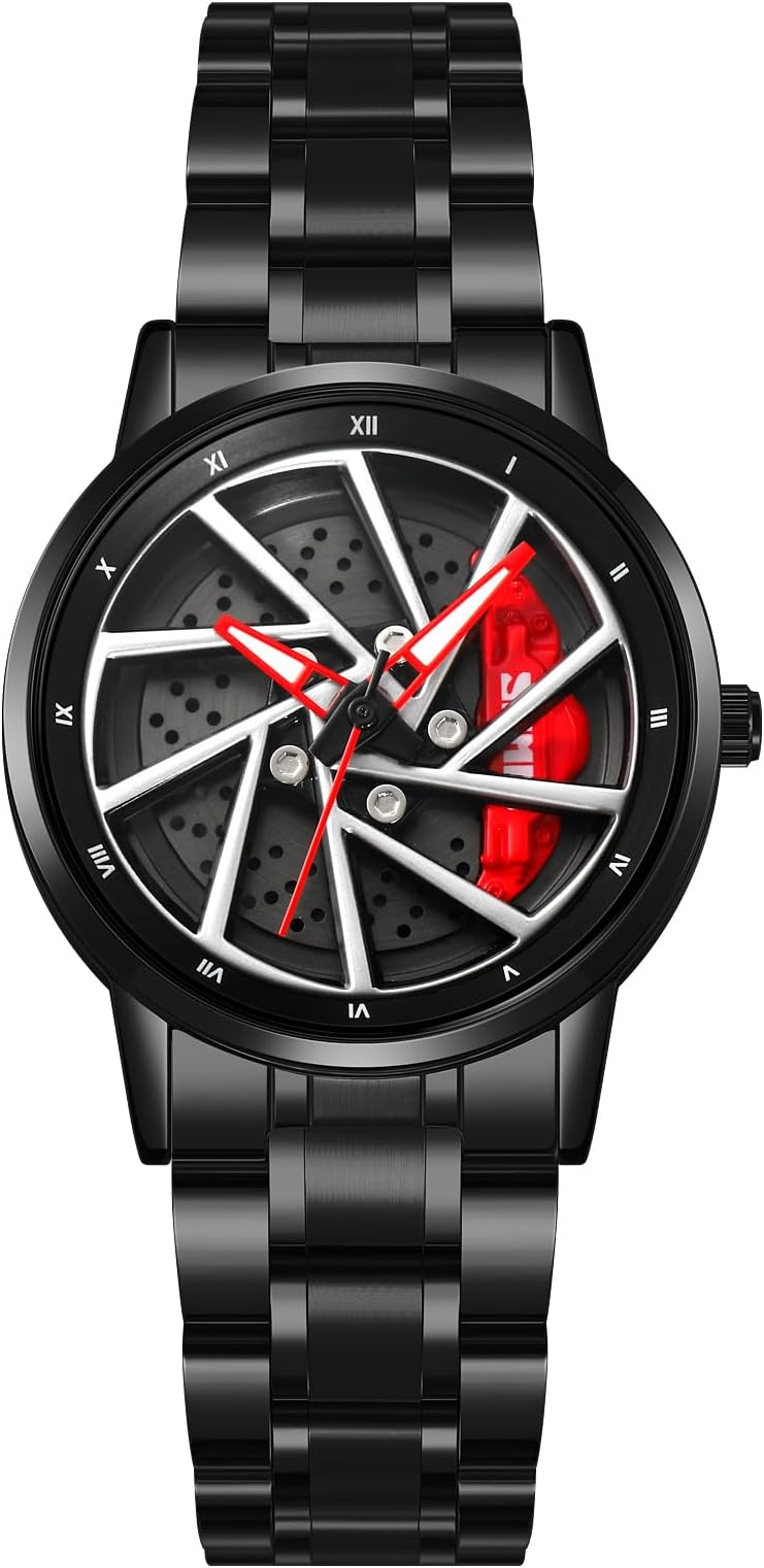 Buy SKMEI Women's Wheels Rolling Analog Watch, Spinning Rotation Black ...