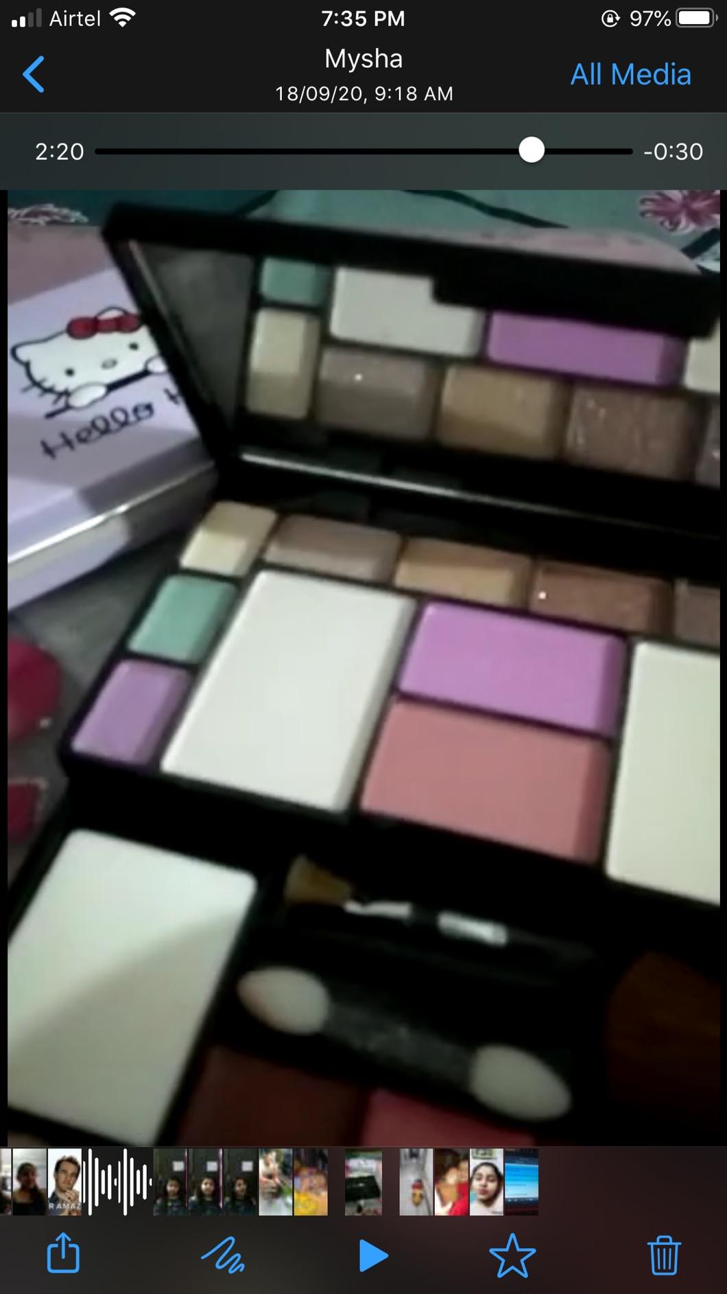 6171 EYESHADOW MAKEUP KIT WITH HELLO KITTY PINK BRUSH SET COMBO ...