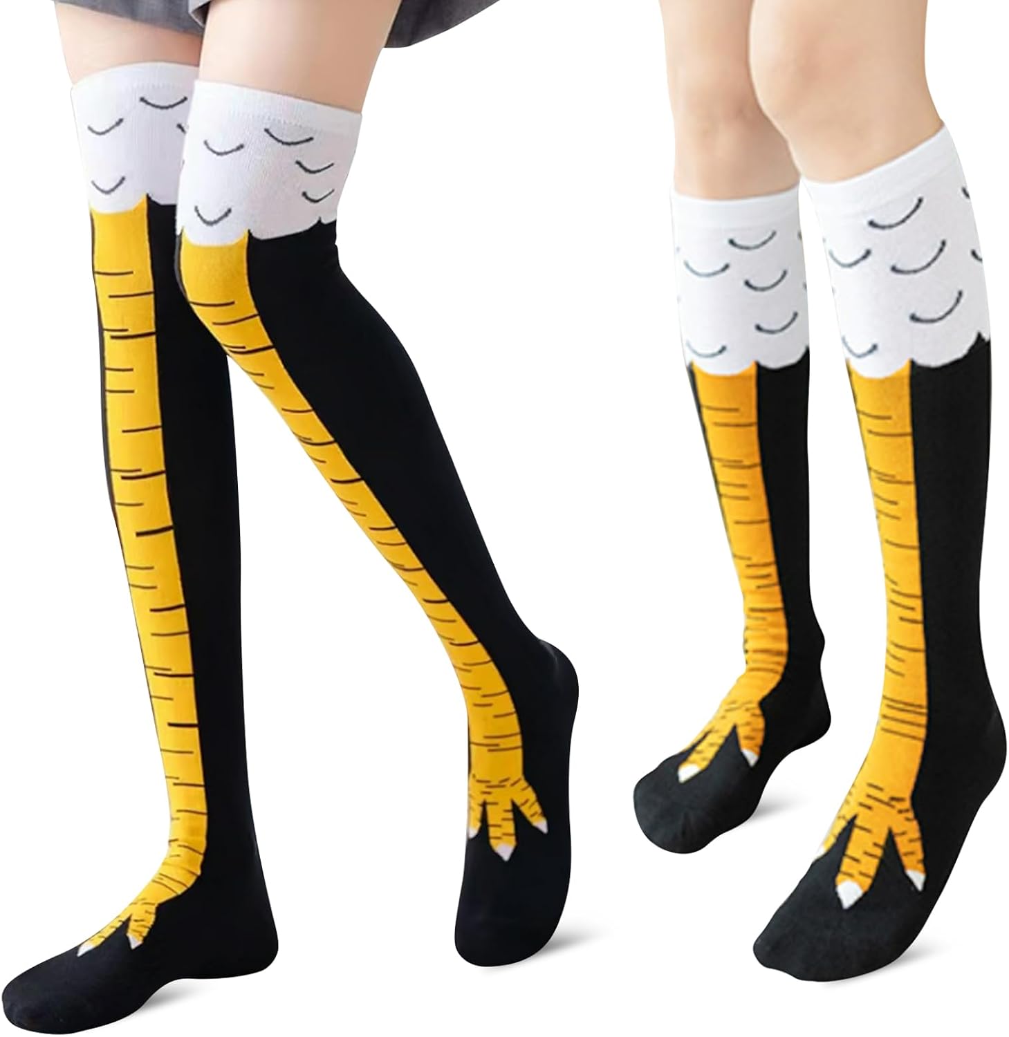 Amazon.com: 2 Pairs Womens Funny Chicken Legs Novelty Crazy Socks ...